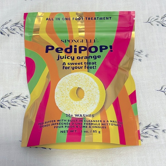 Spongelle | Bath & Body | Spongell Pedipop Juicy Orange Pedibuffer W Built In Cleanser Nail File ...